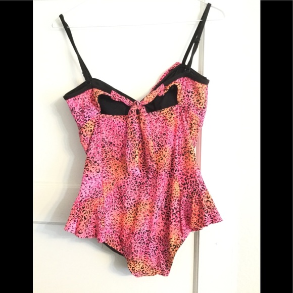Coco Rave | Swim | Coco Rave Ruffled Hot Pink Orange Animal Print ...